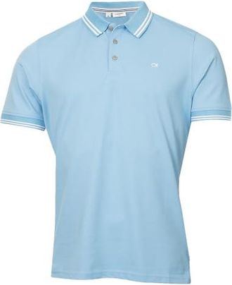 Calvin Klein Hommes Campus 3 Bouton léger côtelée col Polo - Pointe du Ciel - M