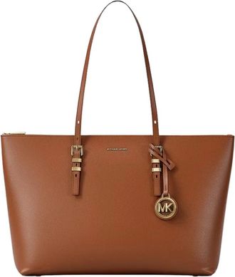 Michael Kors Quinn Gro&szlig;e Tote Bag aus genarbtem Leder - - Bags - Damen - Braun - ONE SIZE