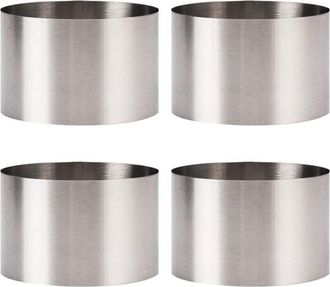 Yarnow 4st&uuml;cke Runde Edelstahl Mousse Ringform Kuchenform Keksform Backblech F&uuml;r Mousse Torten Geb&auml;ck Und Mehr Hitzestabil Und Wiederverwendbar