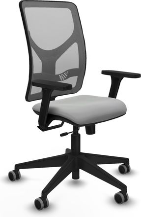 Piqueras y Crespo Computerstuhl mit 3D-Armen, h&ouml;henverstellbare Lendenwirbelst&uuml;tze, ausgestattet mit Syncro/Traslack und Schneideschaum, Grau/Hellgrau