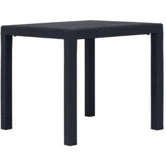 vidaXL Vidaxl - Table de jardin Anthracite 79x79x72cm Plastique Aspect de rotin