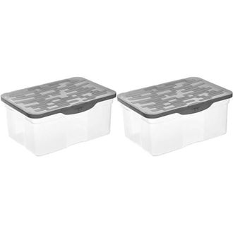 Rotho Ranger Aufbewahrungsbox 13l mit Deckel, Kunststoff (PP) BPA-frei, anthrazit, A4/13l (39,0 x 27,0 x 17,5 cm) (Packung mit 2)