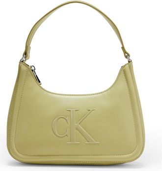 Calvin Klein Damen RAISED CK SMALL SHOULDER BAG LV04F3230G Crossover, Braun (Mint Tea), One Size, Braun (Mint Tea), One Size