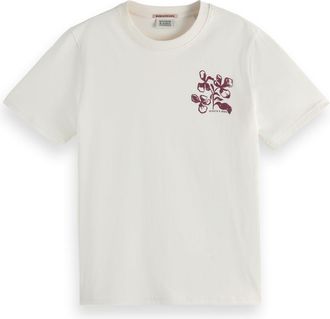 Scotch & Soda Damen T-Shirt Chest Artwork Regular T-Shirt, Soft Ice,XS