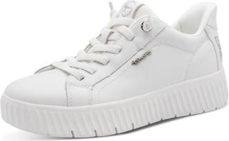 Tamaris Comfort baskets Step In femme cuir plates &agrave; enfiler Wide Fit, White, 38 EU