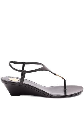 Saint Laurent Sandalen aus Leder - Schwarz