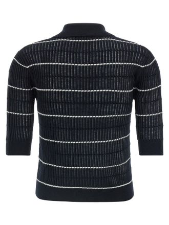 Max Mara Womens Blue Silk Polo Shirt