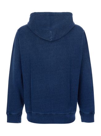 Polo Ralph Lauren Mens Hoodie Denim-Effect Cotton, Blue Sweatshirts Sweater