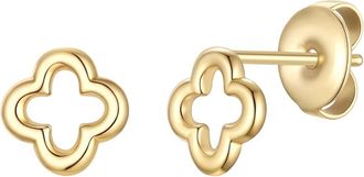 Glanzst&uuml;cke M&uuml;nchen Ohrringe - Edelstahl Ohrstecker Kleeblatt - Gr. unisize - in Gold - f&uuml;r Damen