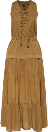Pinko Pinko, Femme, Robes, Brun, Taille: 38 FR Casarsa Abito Voile e Gabardin