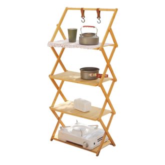 Generic Klapptisch Im Freien - Camping -Speicherregal, Platzsparende Starke Rahmen, Tragbares Multi -Level -Picknick -Rack | Faltbares Design Zum Kochen Von G