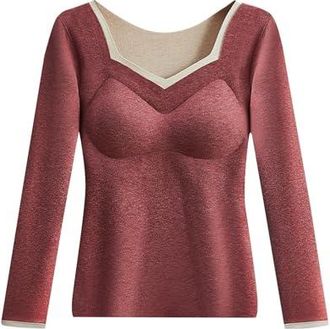 Generic sous Pull Femme Haut Thermique Femme sous Pull Thermique Femme Doux Glamour Top Thermique Col Haut Ajust&eacute; Manches Longues sous Couche Chaude Pr&egrave;s du C