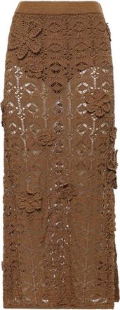 Pinko Pinko, Femme, Jupes, Orange, Taille: 40 FR Rose Crochet Skirt