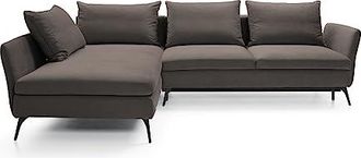 Selsey Ecksofa DEMISBAL mit Schlaffunktion, Bettkasten, Dunkelgrau, rechtsseitig