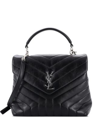 Saint Laurent LouLou Top Handle Bag Matelasse Chevron Leather Medium shoulder bag - Noir