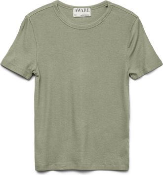 Vero Moda Damen Awirwina Ss O-Neck T-Shirt Noos, Tea, S