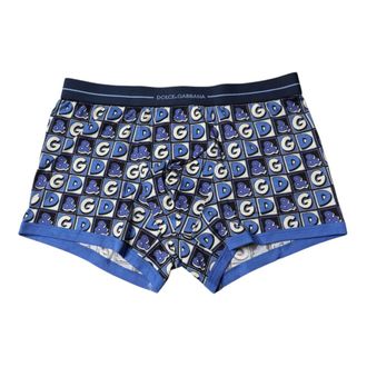 Dolce & Gabbana Homme, Sous-v&ecirc;tements, Bleu, Taille: S Boxer Briefs Bleu en Coton avec Logo