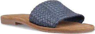 Hush Puppies Hetty Slide Sandales larges en cuir pour femme Bleu marine, bleu marine, 41.5 EU