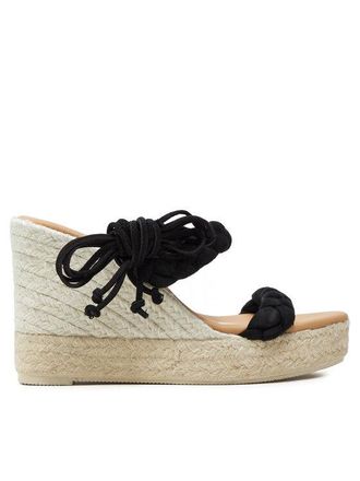 Maneb&igrave; Espadrilles Hamptons Two Braided Bands Wedge Espadrilles K 1.0 WE Schwarz