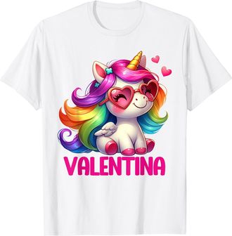 BDAZ Valentina Einhorn-Name, personalisiertes Design T-Shirt