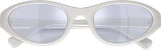 Polo Ralph Lauren Lunettes de soleil ovales miroir - Homme - Accessoires - Blanc - Taille: 55 MM