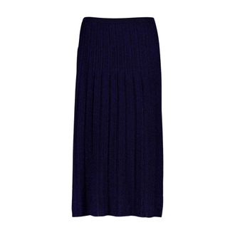 Zimmermann Marine Plissierter Lurex Midi Rock - - Skirts - Damen - Blau - XS