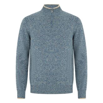 Fedeli Homme, Pulls, Bleu, Taille: L Pull &agrave; col zipp&eacute;