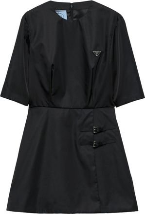 Prada Minikleid mit Triangel-Logo - Schwarz