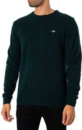 GANT Laine dagneau à col en C Pull-Over, Tartan Green, 3XL Homme