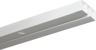 Gardinia Vorhangschiene, Gebohrt für Deckenmontage, 1-läufige Gardinenschiene, Slim Line, Kunststoff, 150 cm, Weiß