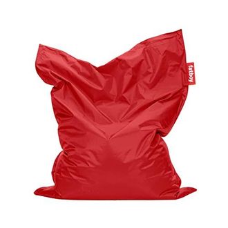 Fatboy Pouf Poire Fatboy Original - Nylon Bean Bag Chair - Pouf Chambre Ado - Pouf Poire Adulte avec Remplissage - XXL Pouf Interieur - 180 x 140cm - Rouge