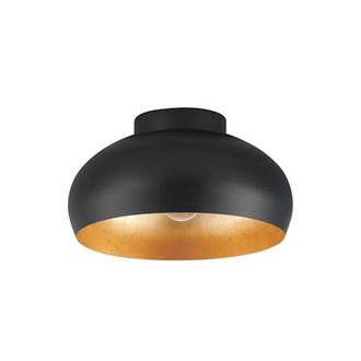 Eglo Deckenlampe Mogano 2, 1-flammige Deckenleuchte, Wohnzimmerlampe aus Metall in Schwarz und Gold, Flurlampe Decke, Deckenbeleuchtung mit E27 Fassung
