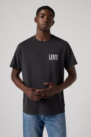 Levi's T Shirt Graphique Relaxed - Homme - Noir / Serif Logo Mineral Black - M