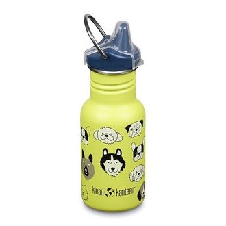 Klean Kanteen Trinkflasche Classic Narrow (Sippy Cap) mit Trinkverschluss aus Edelstahl in der Farbe Grün mit einem Volumen von 355 ml, 1011203