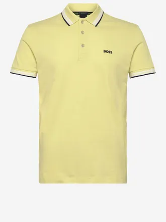 HUGO BOSS Mens Polo Shirt Cotton Light Yellow T-shirts And Polos