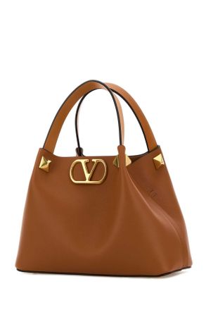 Valentino Garavani Womens Carmel Leather Vlogo Signature Handbag Nutmegnaturalcamel Calf - Bos Taurus Borse A Mano
