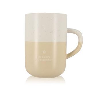 Ogo Living Mug no rains no flowers 580ml en gr&egrave;s blanc et beige - 3020362