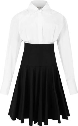 Genny Femme, Robes, Multicolore, Taille: 34 FR Robe Chemise Bicolore Noire et Blanche
