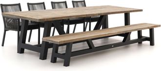 Manifesto Furniture Manifesto Rivola/Bresimo 330 cm Gartenmöbel-Set mit Bank 6-teilig