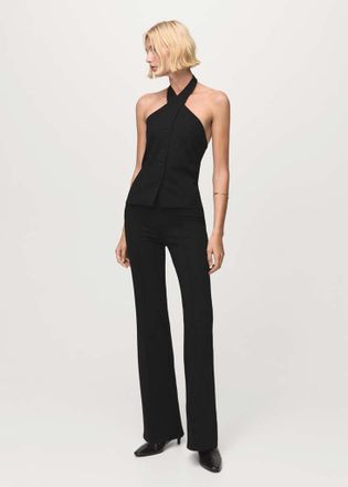 Mango Legging d&eacute;tail coutures noir - Femme - S - MANGO