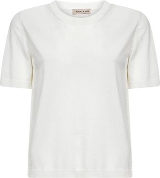 Blanca Vita Femme, Pulls, Blanc, Taille: 34 FR Tricot ras du cou