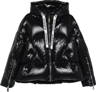 Khrisjoy Femme, Vestes, Noir, Taille: 34 FR Shiny Hooded Down Jacket