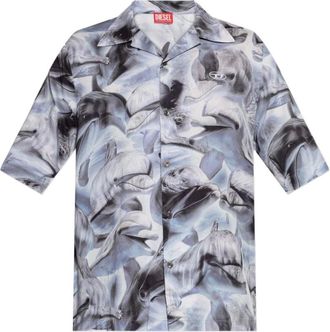 Diesel Homme, Chemises, Multicolore, Taille: S Chemise S-Brack Imprim&eacute; Dauphins