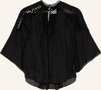 Isabel Marant Marant &Eacute;toile Blusenshirt Parina Mit Spitze Und Plissees schwarz