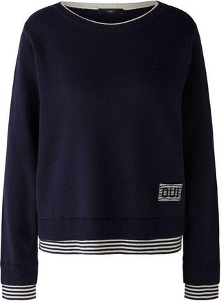 Oui Rundhalspullover LEEZA Pullover reine Baumwolle
