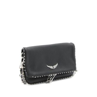 Zadig&Voltaire Studded Calf Leather Shoulder Bag - Black