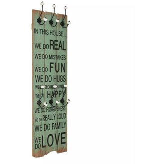 Nova Porte-manteau mural avec 6 crochets 120 x 40 cm HAPPY LOVE