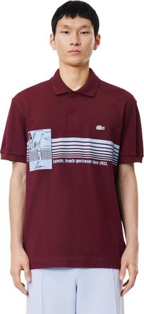 Lacoste French Made Poloshirt f&uuml;r Herren, Bio-Baumwolle, Klassisch (Rot)