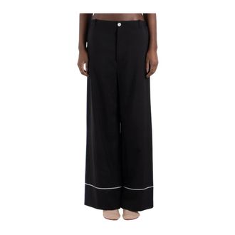 Marni Pantalon en laine noire - Femme - Pantalons - Noir - Taille: 38 FR