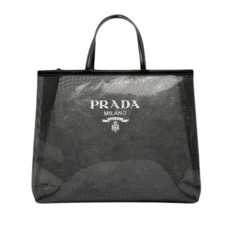 Prada Sac Cabas Pre-owned en Maille - Femme - Pre-owned - Gris - Taille: ONE Size